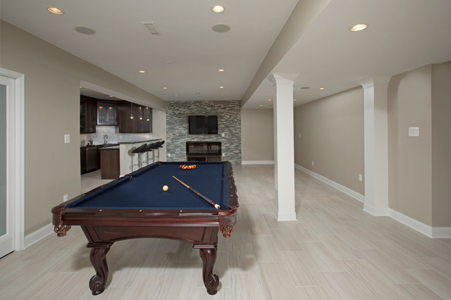 Old Basement Transformed into a Fun and Relaxing Entertainment Basement ...