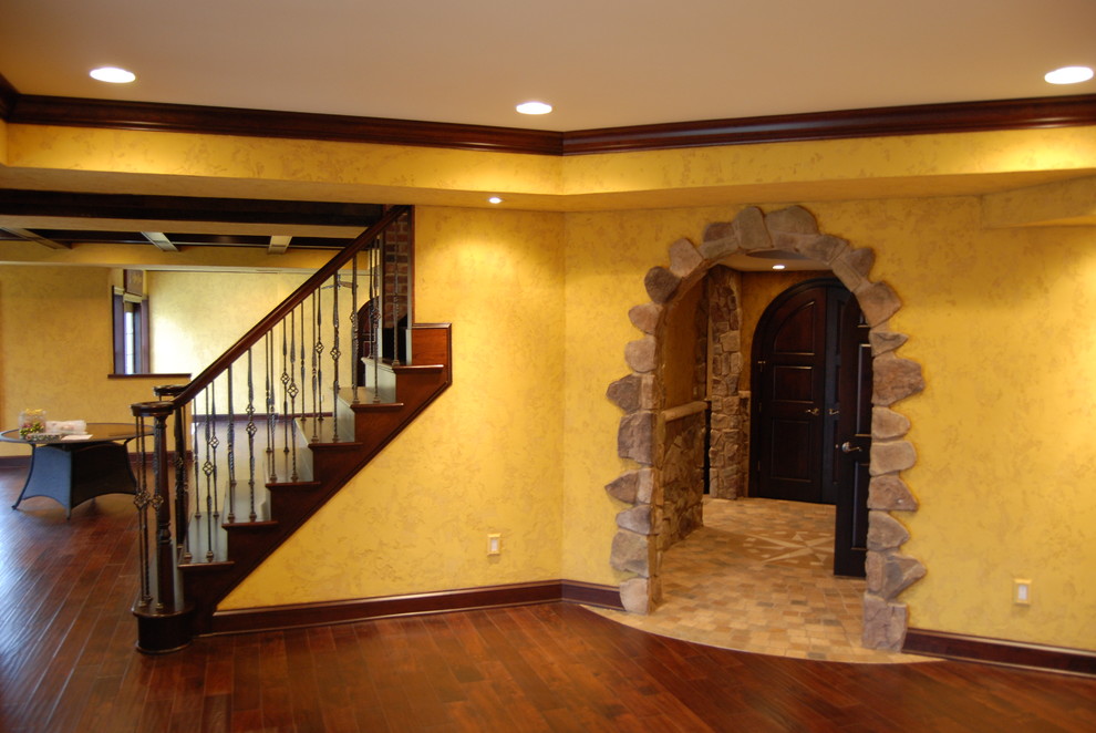 Olde English Aged Plaster Finish throughout an entire Lower Level in ...