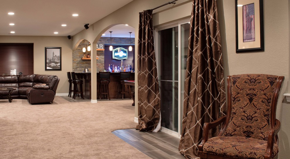 Parker, Colorado Basement Finishing Project - Transitional - Basement ...