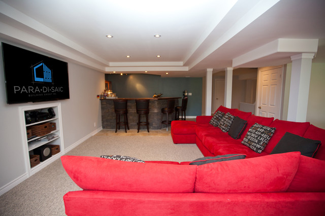 Pickering Family's New Basement Rec. Room - Modern - Basement - Toronto ...