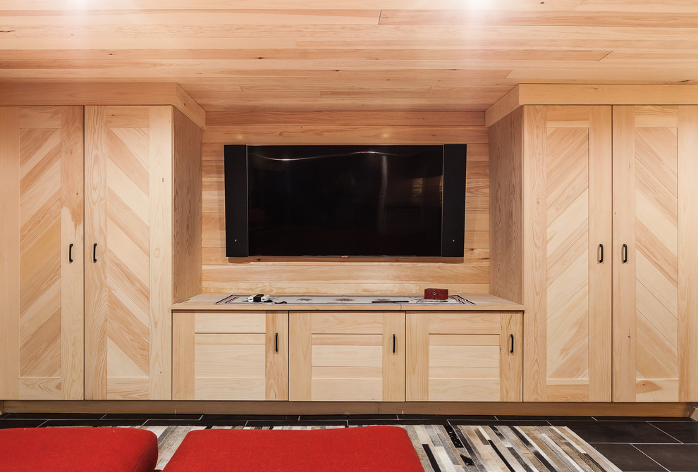 Pine Media Cabinet and Wet Bar in Hinsdale, Illinois - Scandinavian ...