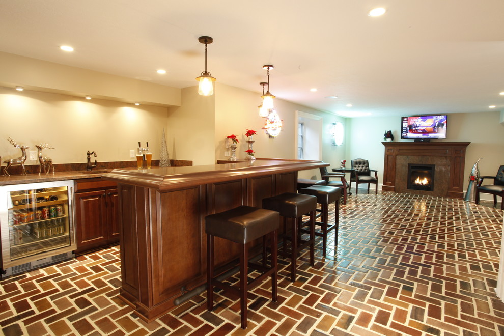“Pub” Like Finished Basement Rocky River, Ohio - Traditional - Basement ...