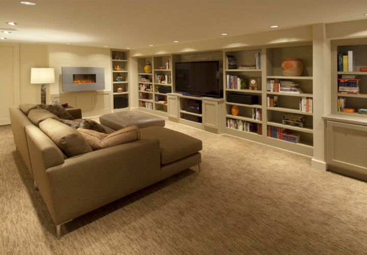 Queen Anne basement remodel - Moderno - Sótano - Seattle - de Karen ...