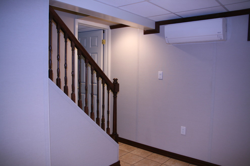 Queens Basement Entertainment Plus - Traditional - Basement - New York ...