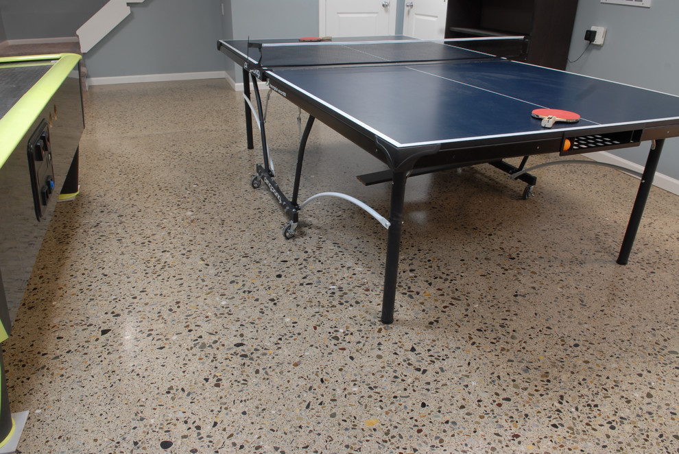 Refinished Concrete Basement Floor - Industrial - Basement ...