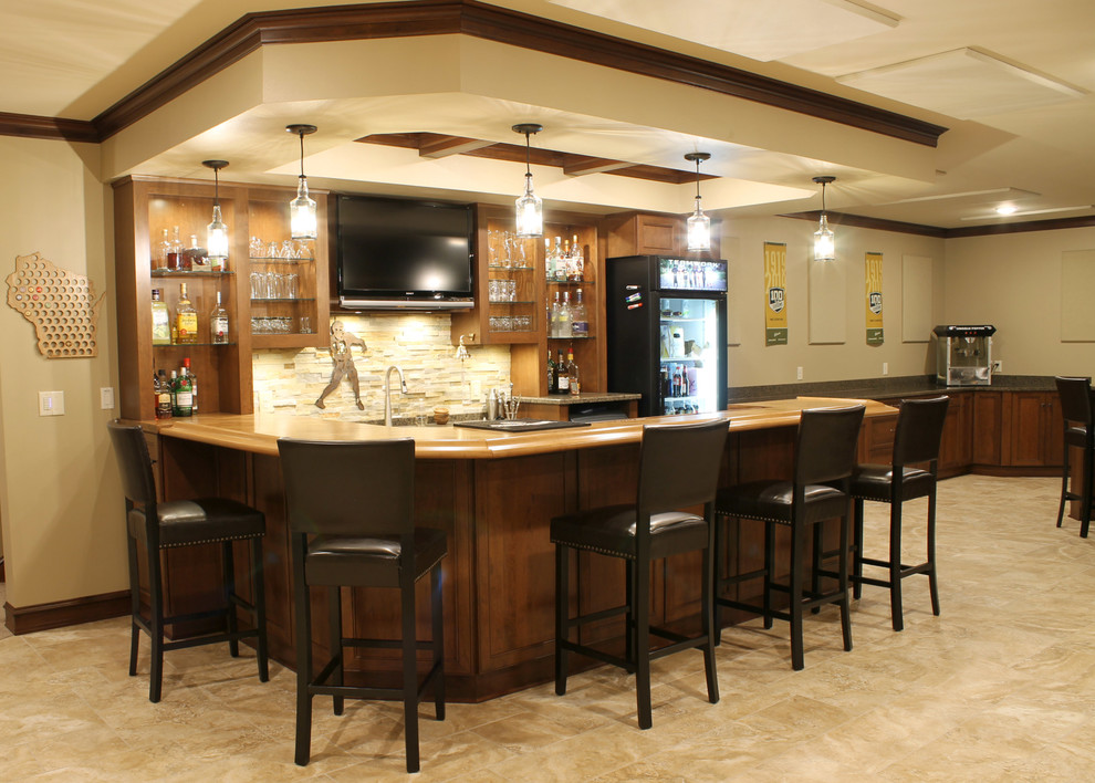 Rice Lake Basement Hangout - Traditional - Basement - Minneapolis - by ...