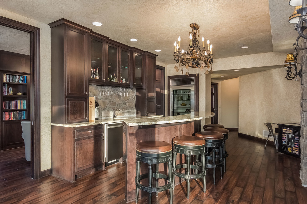 Ridgeview Way Basement Bar - Traditional - Basement - Minneapolis - by ...