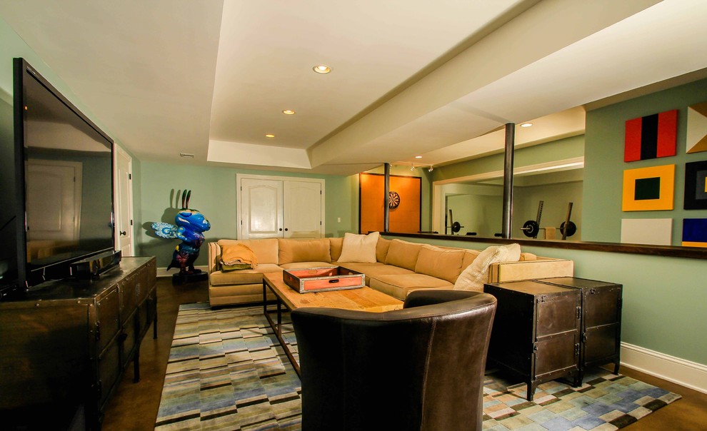Riverside Basement Renovation - Contemporary - Basement - Atlanta - by Daniel M Martin ...