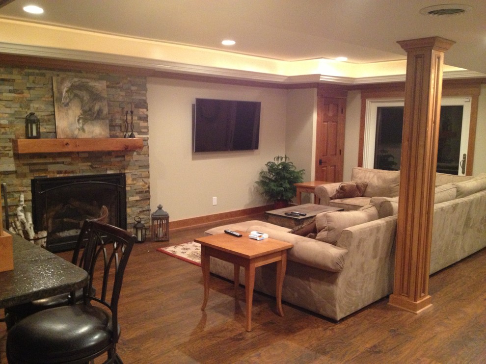 Rochester Hills Traditional Finished Basement - Traditional - Basement ...