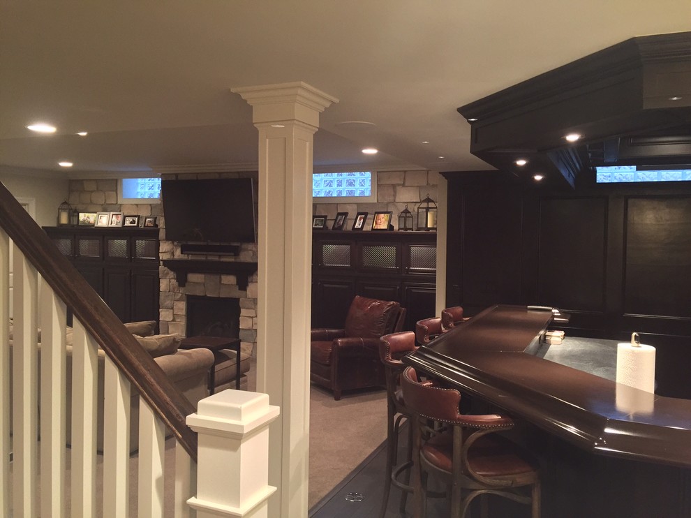 Royal Oak Finished Basement - Transitional - Basement - Detroit - by ...