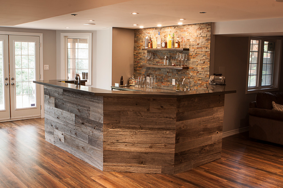Rustic Basement in Richmond Hill - Rustic - Home Bar - Toronto - by HTR ...