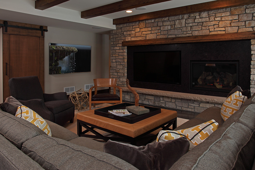 Rustic Contemporary - Rustic - Basement - Minneapolis - by Jkath Design ...