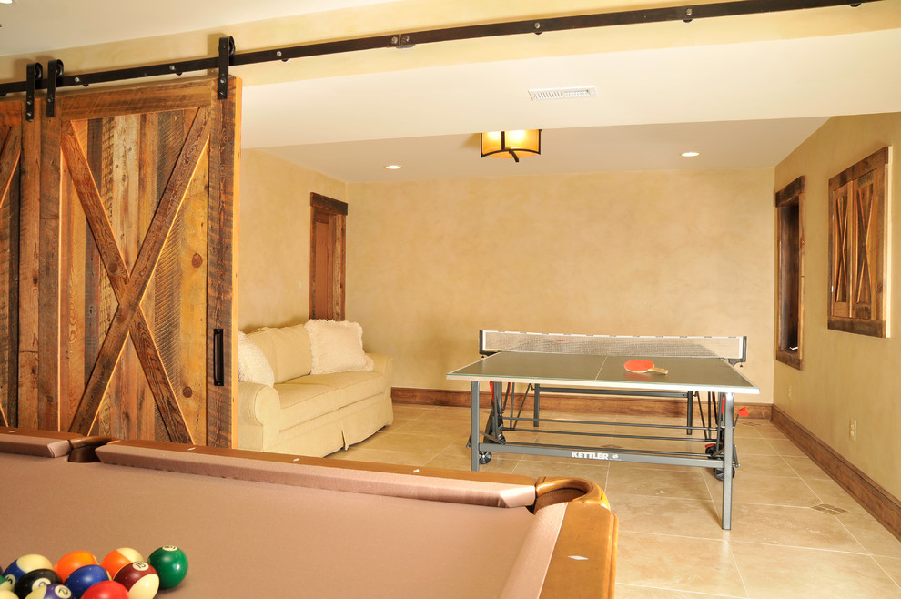 Rustic Lodge-Style Basement - Traditional - Basement - by Sun Design ...