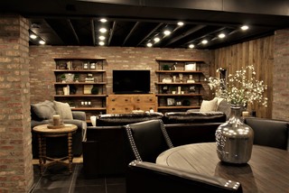Rustic Man Cave - Rustic - Basement - Other - by Interiors by Design ...
