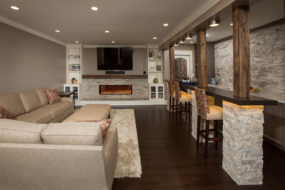 RUSTIC STONE & RECLAIMED WOOD BAR - Rustic - Basement - DC Metro - by ...