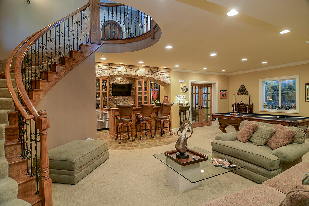 Scott & Kate's Custom Basement - Traditional - Basement - Chicago - by ...