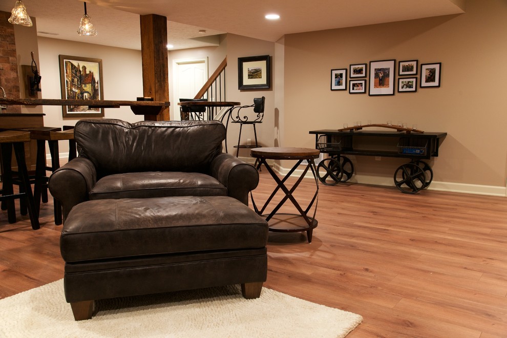 Slabaugh Remodeling Best Basement Ever Contemporary-Rustic Finished ...