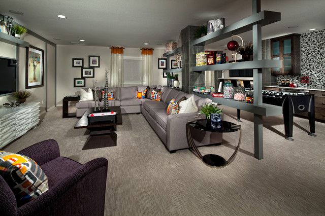 Solstice Model Finished Basement - Modern - Basement - Denver - by Shea ...