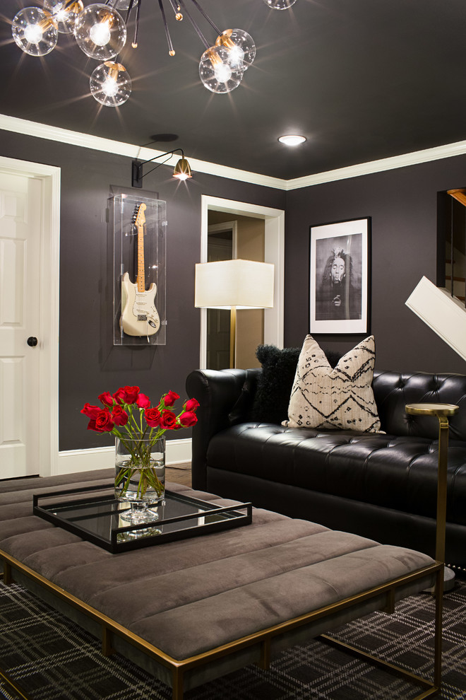 Sophisticated Basement Lounge - Contemporary - Basement - Atlanta - by ...