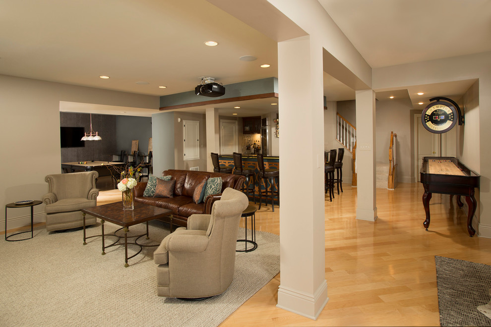 Sophisticated Basement Makeover - Modern - Basement - DC Metro - by Sun ...