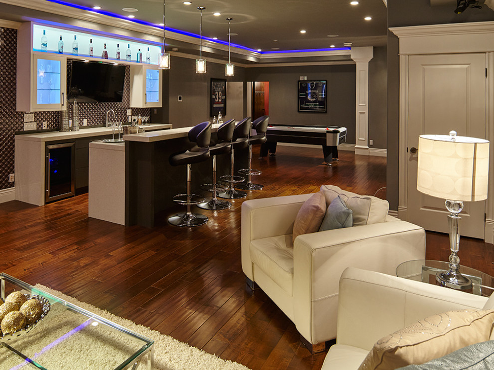 South Surrey Modern Craftsman Basement - Modern - Basement - Vancouver ...