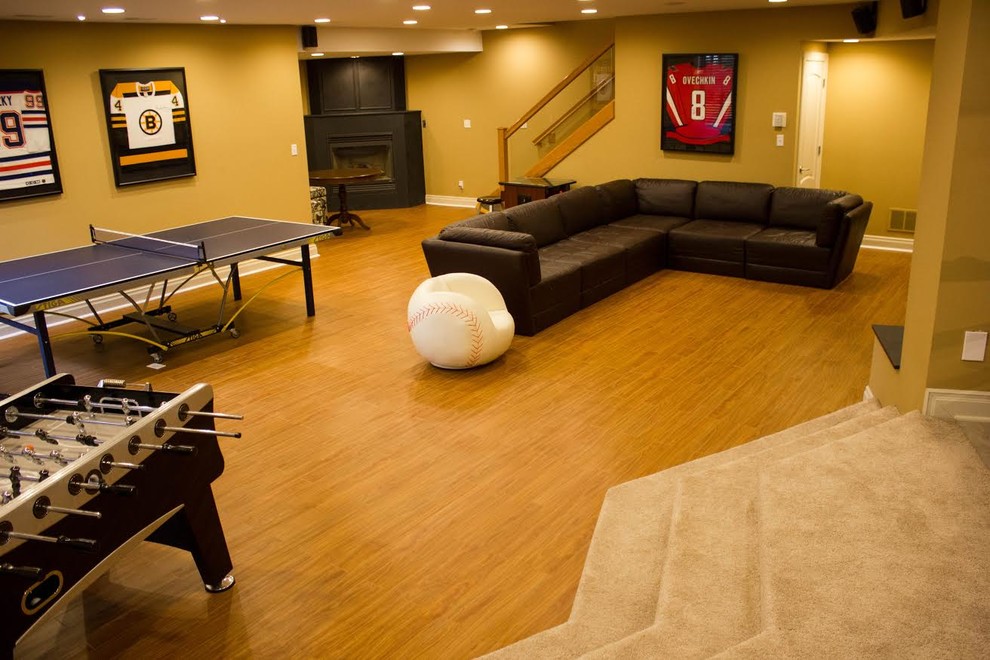 Sports Themed/Game Room Basement - Traditional - Basement - St Louis ...