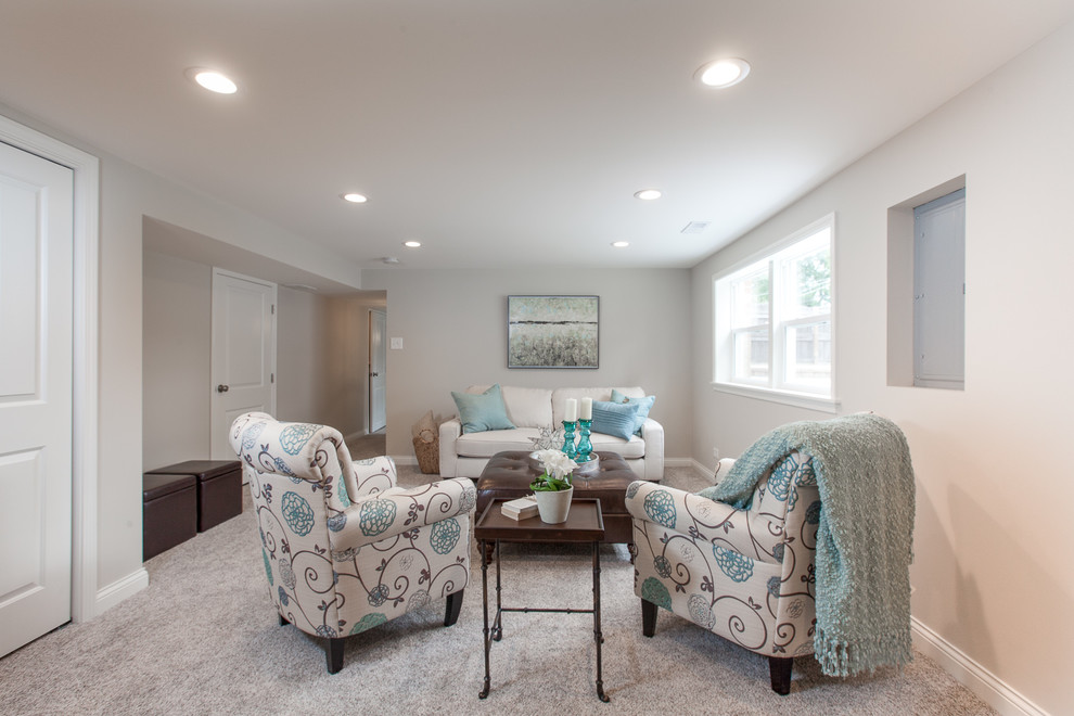 Staging of a beautiful Oak Lawn Flip - Transitional - Basement ...