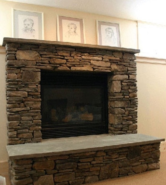 Stone Fireplace - Traditional - Basement - Burlington - by Mike Eramo ...