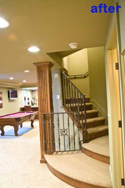 Stunning Greenwood Village Home with Stacked Stone Buffet Bar and Wood ...