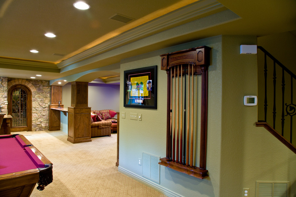 Stunning Greenwood Village Home with Stacked Stone Buffet Bar and Wood ...