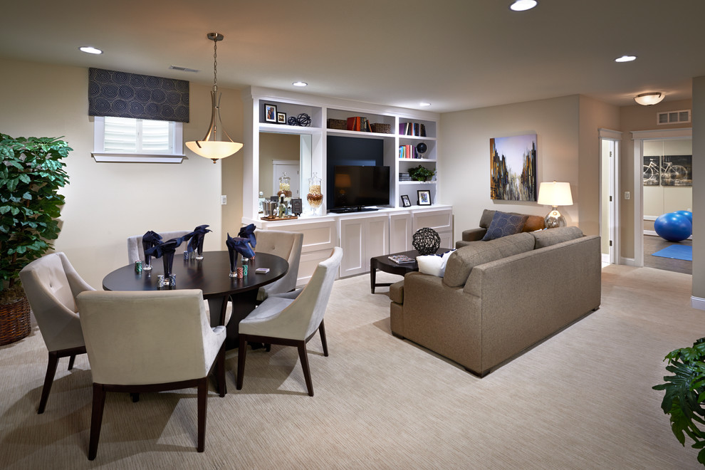 The Belmont Model - Finished Basment - Traditional - Basement - Denver ...
