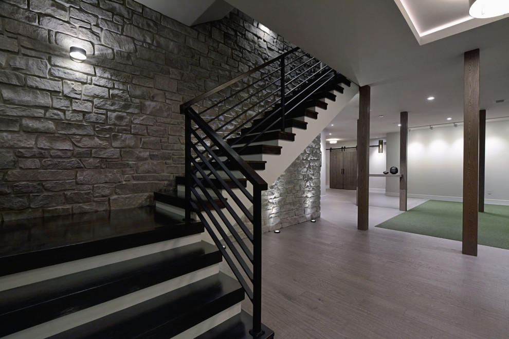 The Ultimate Man Cave - Modern - Staircase - Philadelphia - by Norman ...