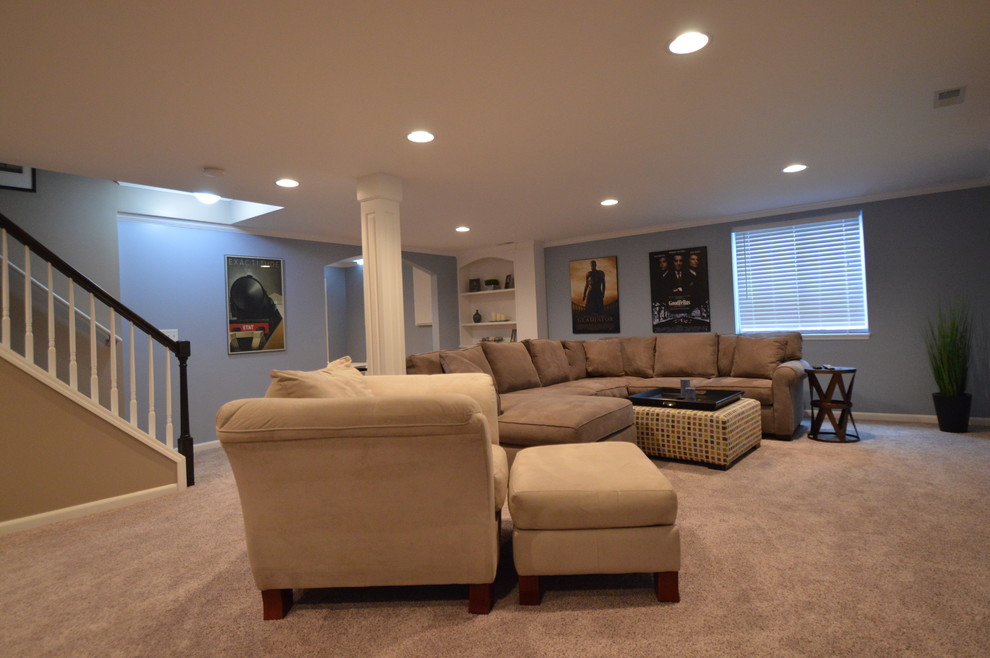 Troy Basement - Traditional - Basement - Detroit - by Finished ...