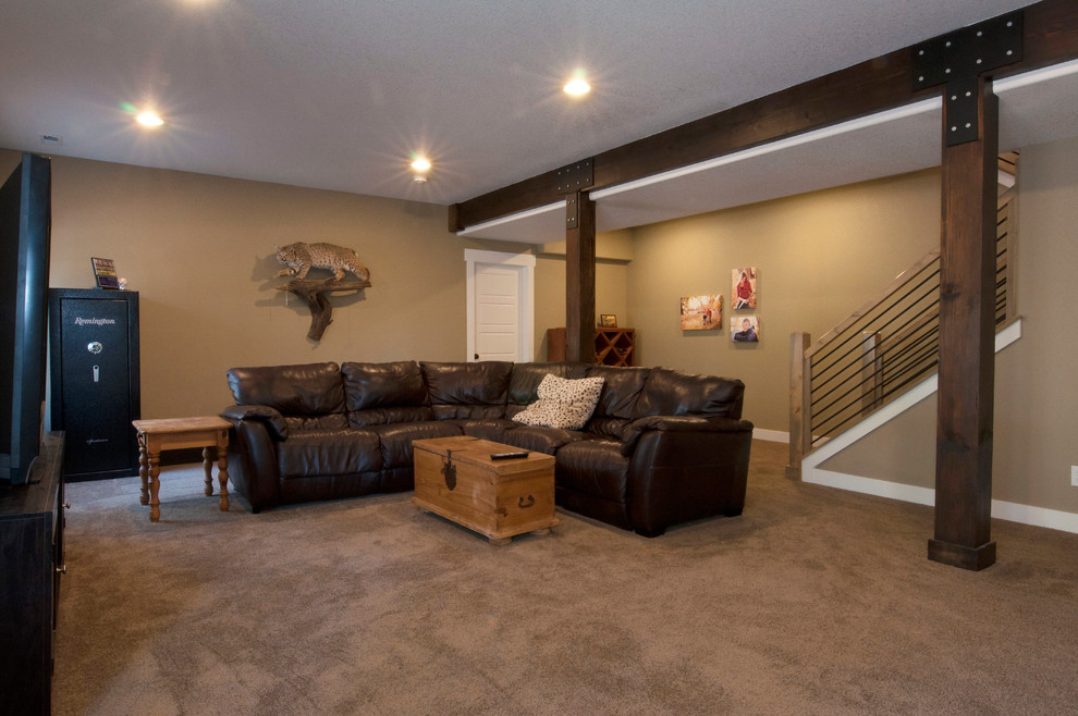 Elizabeth Custom Home Tucked In The Trees - Transitional - Basement ...