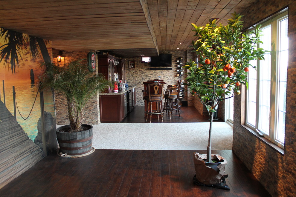 Unique basement with English Pub - Mediterranean - Basement - Toronto ...