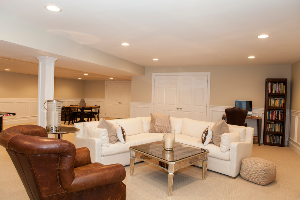 Villanova, PA : Finished Basement - Traditional - Basement ...