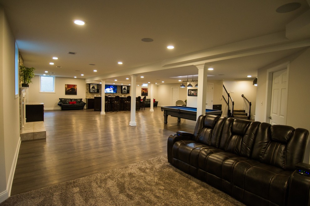 Walk out basement renovation - Transitional - Basement - Detroit - by D ...