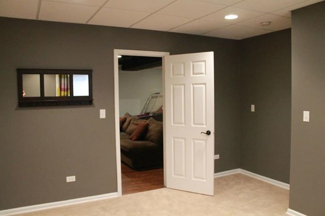 wall panels ideas in basement - Modern - Basement - Chicago | Houzz UK