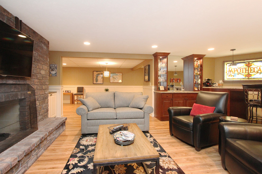 Warm & Welcoming Basement - Traditional - Basement - Grand Rapids - by ...