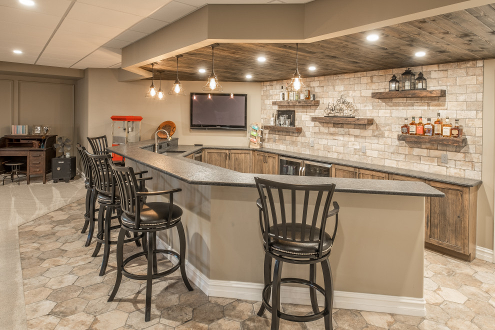 Washington, MI Residence - Rustic - Basement - Detroit - by Kirkshire ...