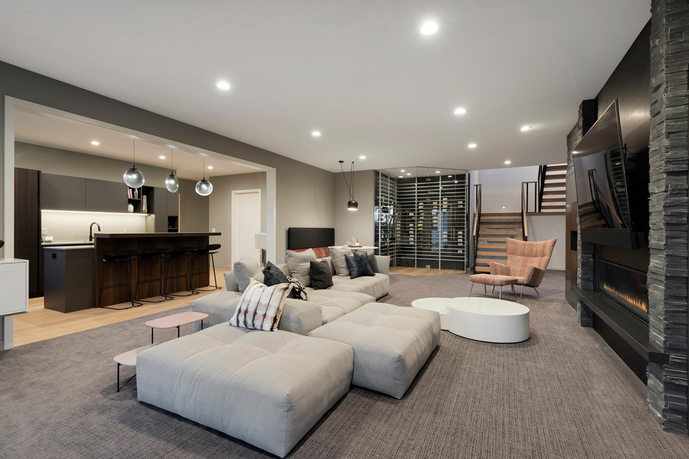 Wayzata Woods Modern - Contemporary - Basement - Minneapolis - by ...