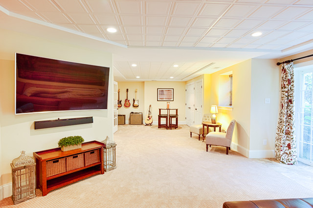 West Chester, PA Basement Remodel - Traditional - Basement ...
