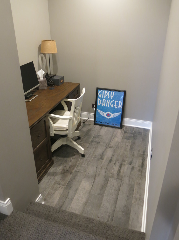 West Chicago Basement with Gaming and Media Areas with Fireplace ...