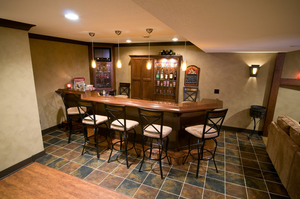 wet bar - Traditional - Basement - Minneapolis - by Country Cabinets ...