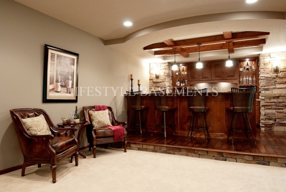Wet Bar - Traditional - Basement - Minneapolis - by Lifestyle Basements ...