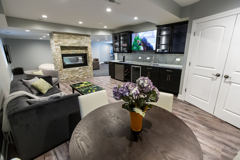 Wheaton Basement - Contemporary - Basement - Chicago - by PJM Home ...