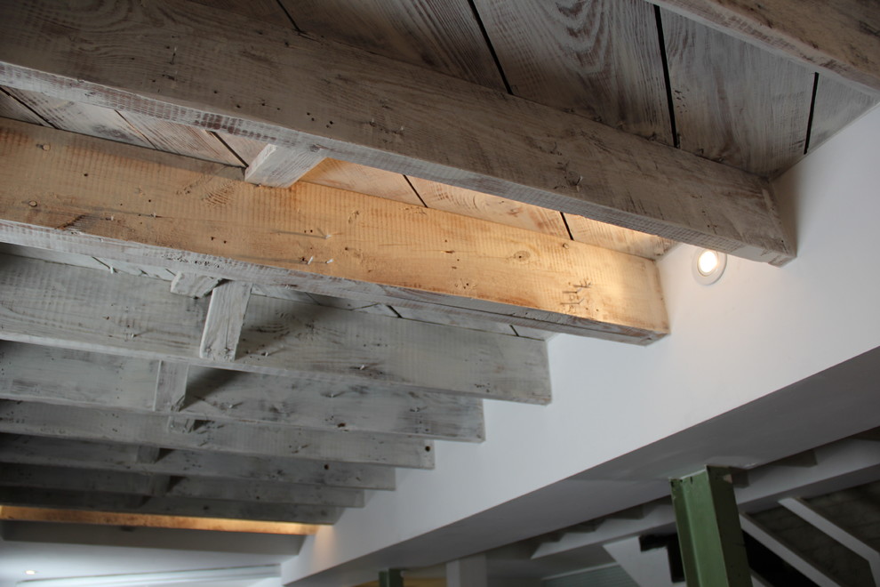 White washed exposed rafters - Basement - DC Metro - by New LeDroit ...