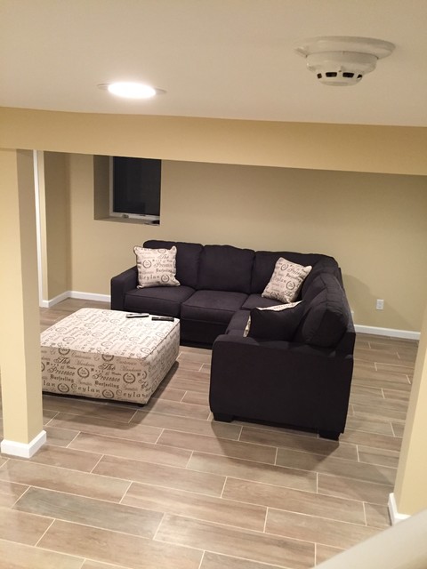 Wood-Look Porcelain - Basement - New York - by Portico Tile & Fixtures ...