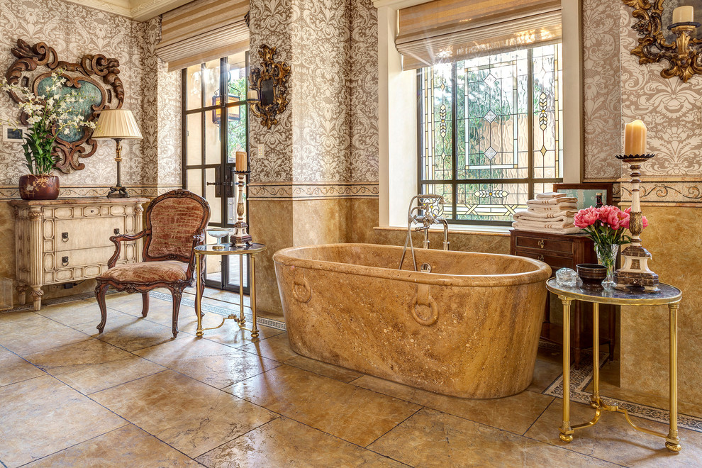 20,509 sf Traditional Tuscan Style Residence - Mediterranean - Bathroom ...