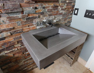 30" ADA Floating Concrete Bathroom Sink - Contemporary - Bathroom - New ...